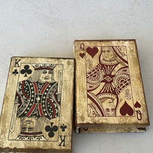 Playing Cards Book Boxes ,set of 2 Storage Boxes Queen of Spade & King ...