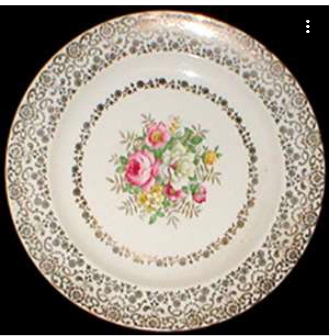French Saxon Old Lace 22k Gold Dinner Plate Rare - Etsy