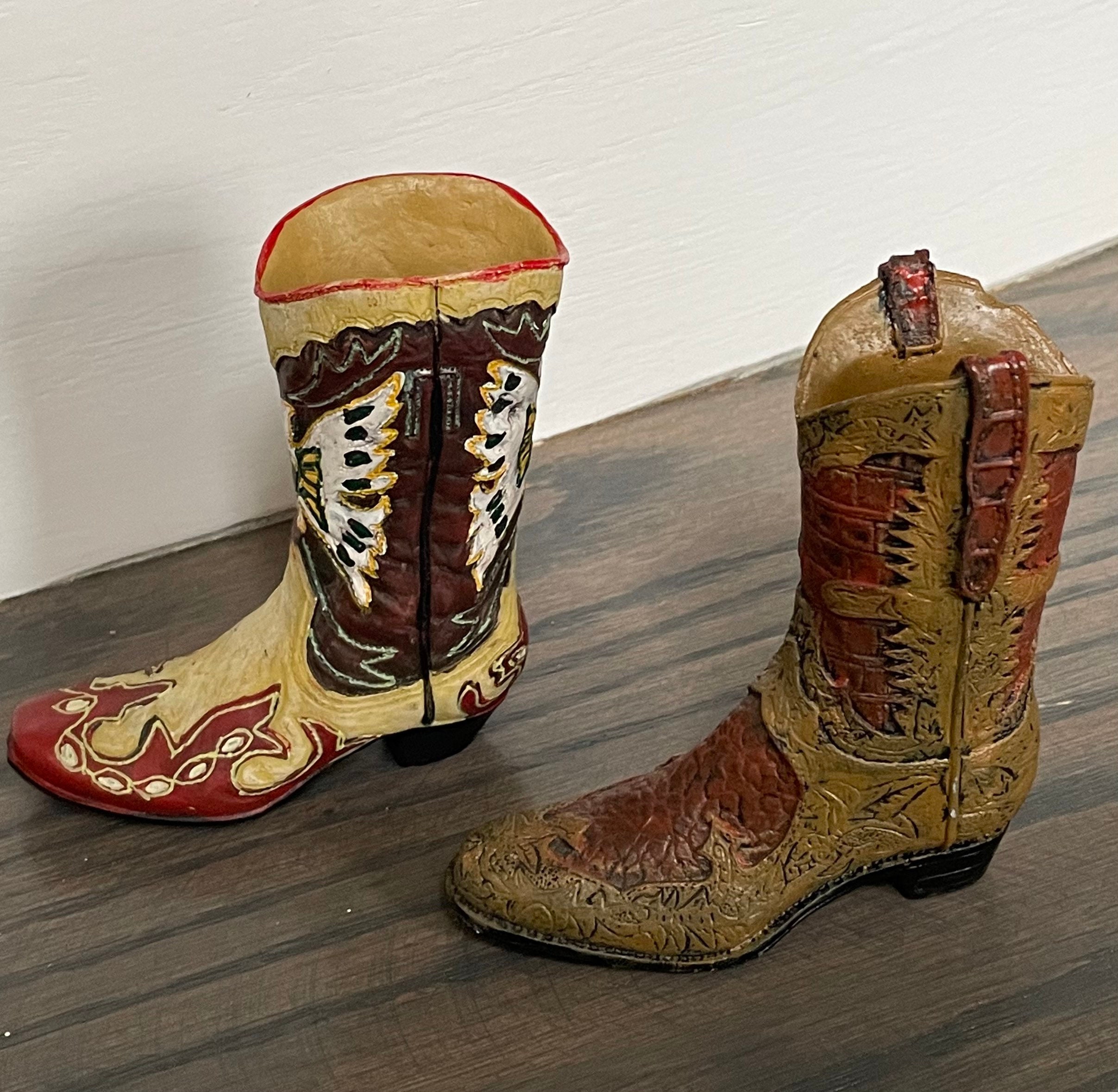 Mini Cowboy Boot Figurine Set of 2 Vintage - Etsy