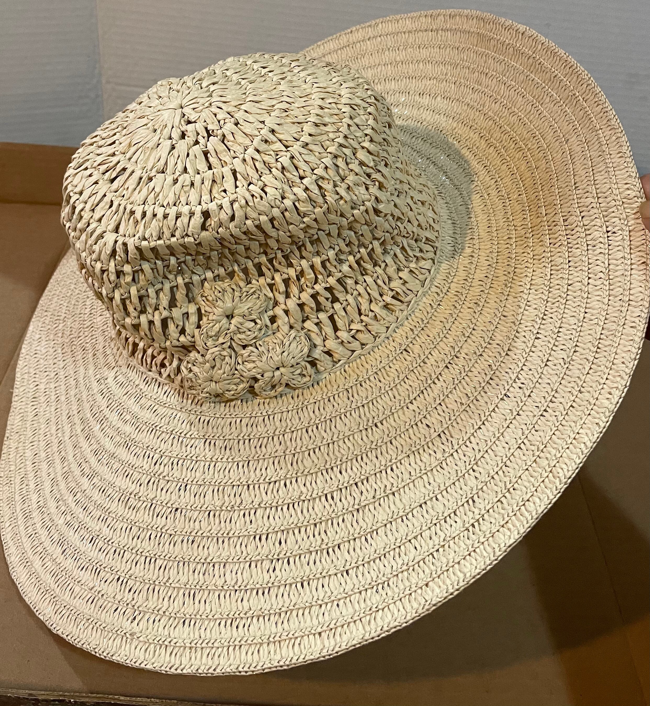 Floppy Large Brim/rim Augusto Paper Polyester Sun Hat Rare - Etsy