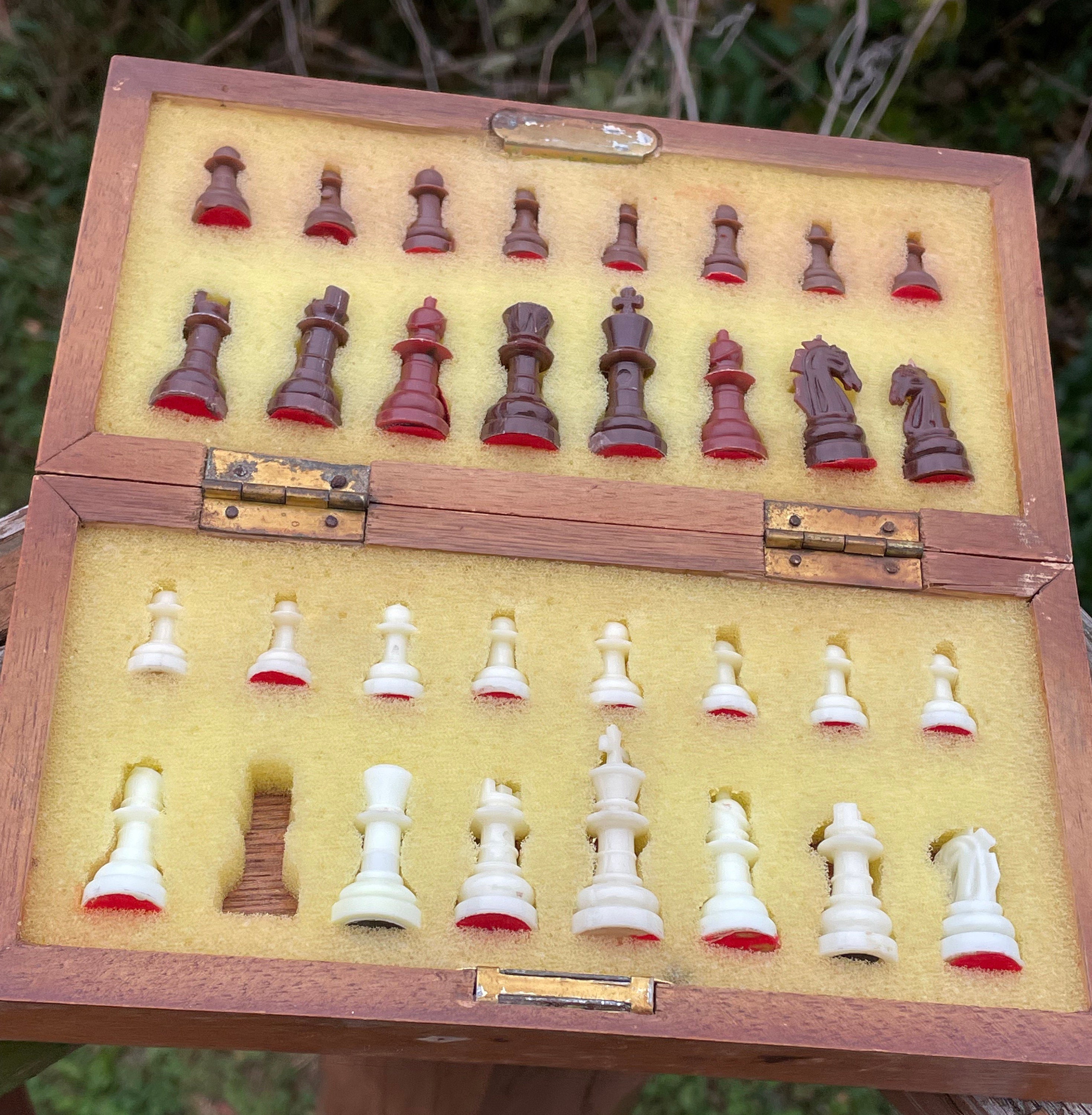 Vintage 8” Magnetic Chess Folding Box Traveling Chess - Etsy