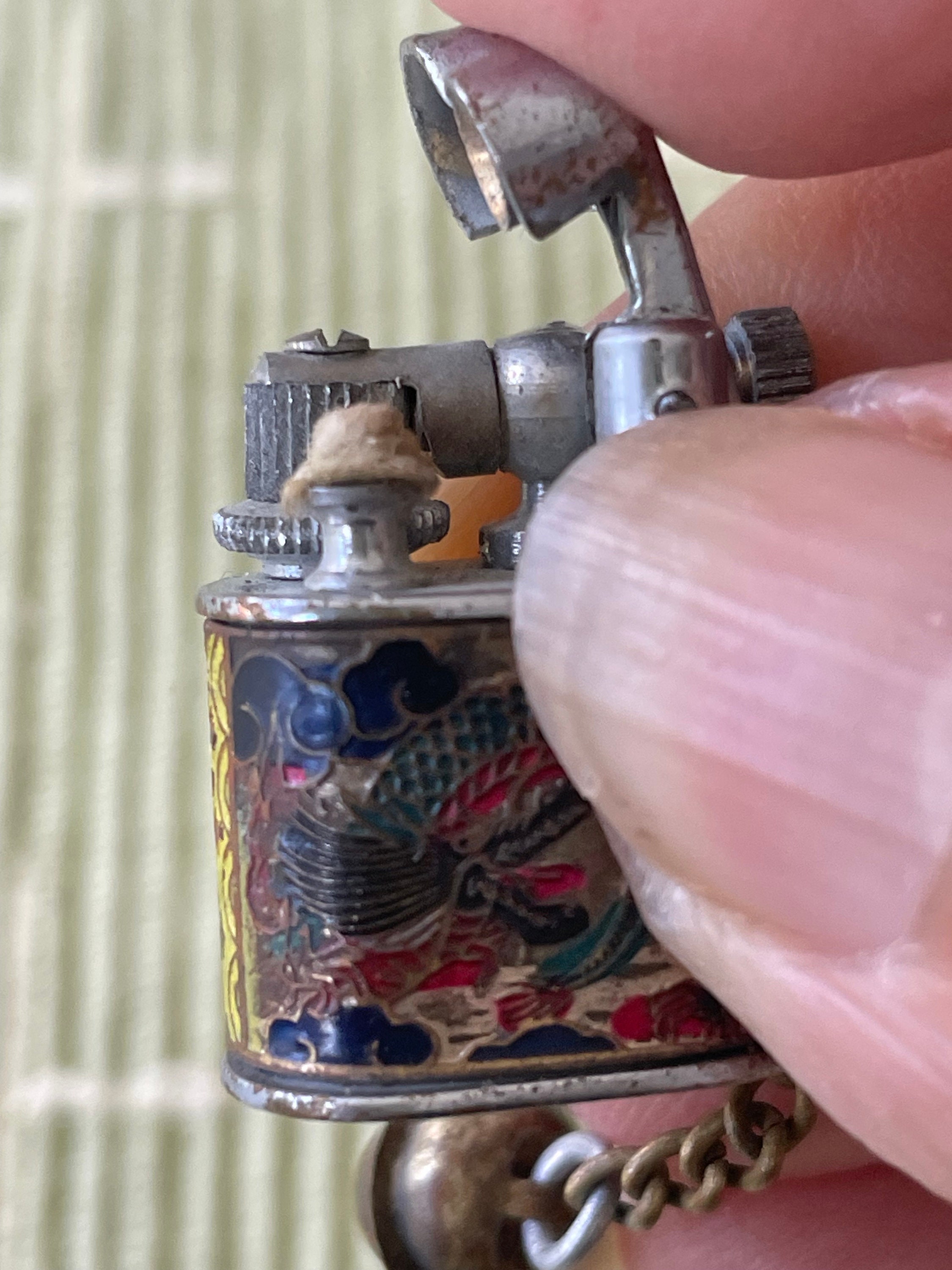 Vintage Japan PYGMY Miniature Working Lighter W/enamel Beautiful Scene ...