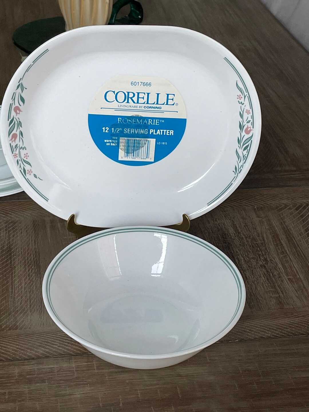Vintage Corelle Corning Rosemarie Tulip Serving Dish & Serving Bowl Set ...