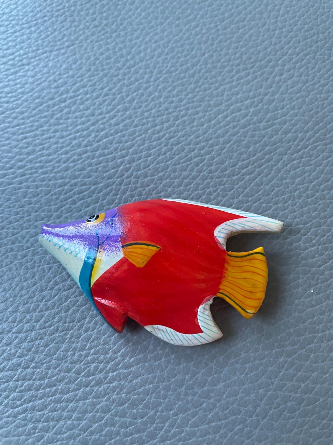 Vintage Handpainted Fish Magnet Wood - Etsy