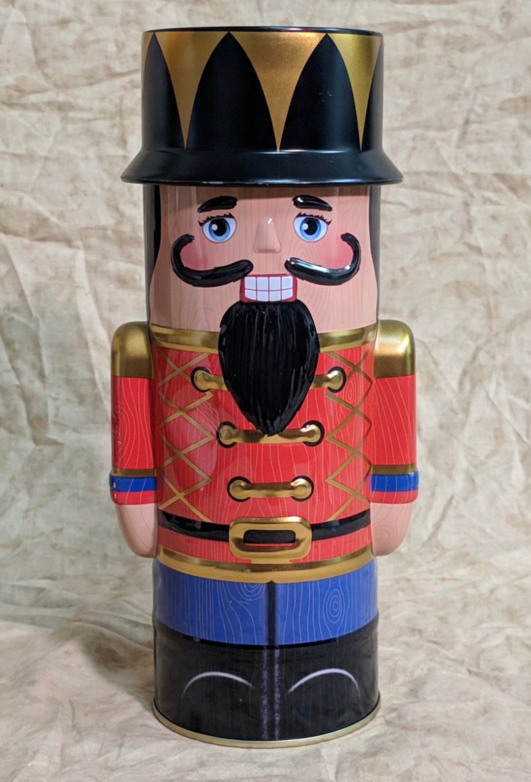 Holiday Themed Soldier Tin Nutcracker Kitchen Decor Cookie Jar Made in ...