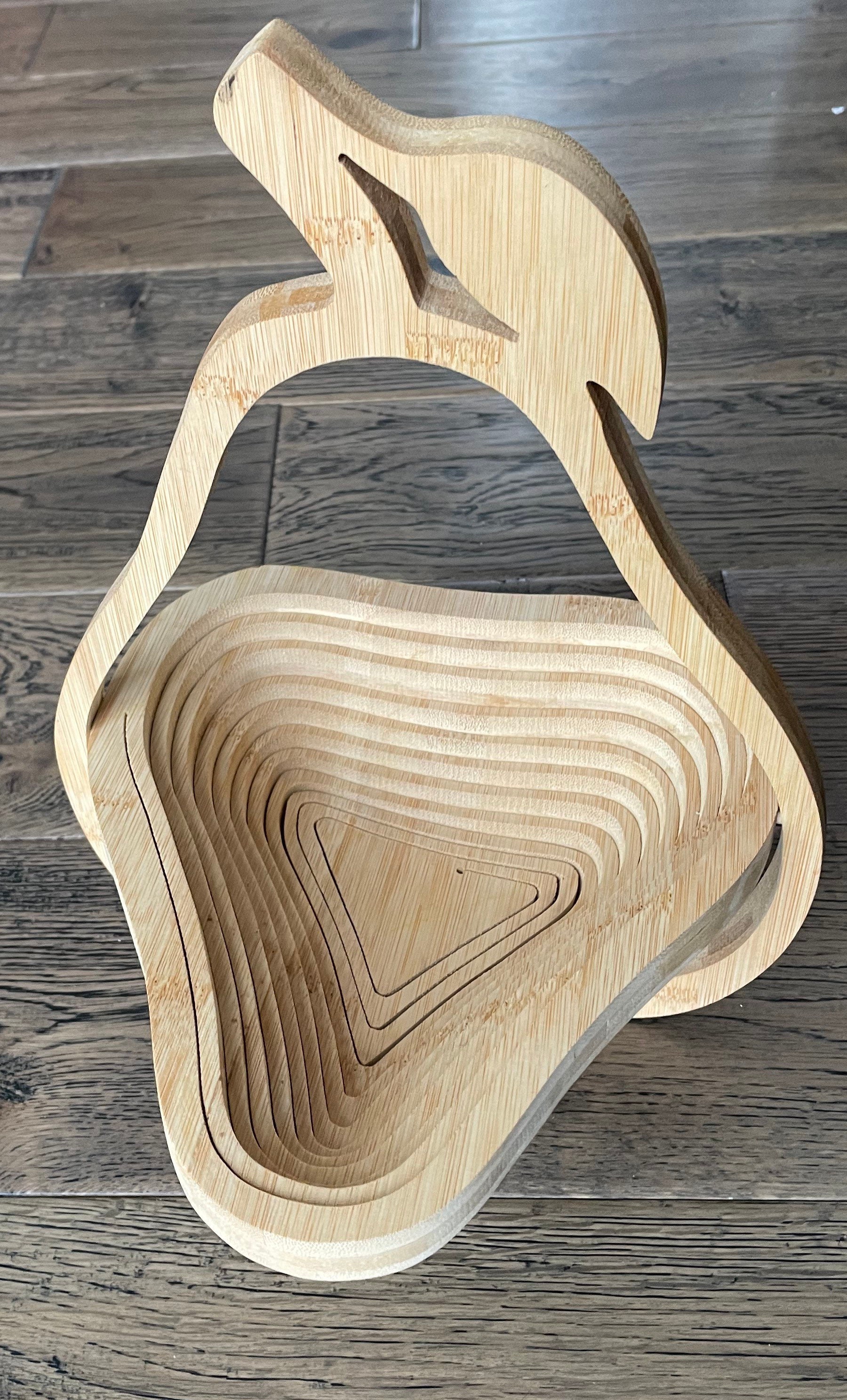 Pear Shaped Wood Trivet Collapsable Fruit Basket Vintage - Etsy