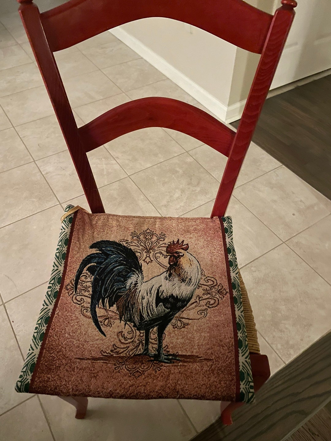 Vintage Rooster Chair Pad 18”x18” - Etsy