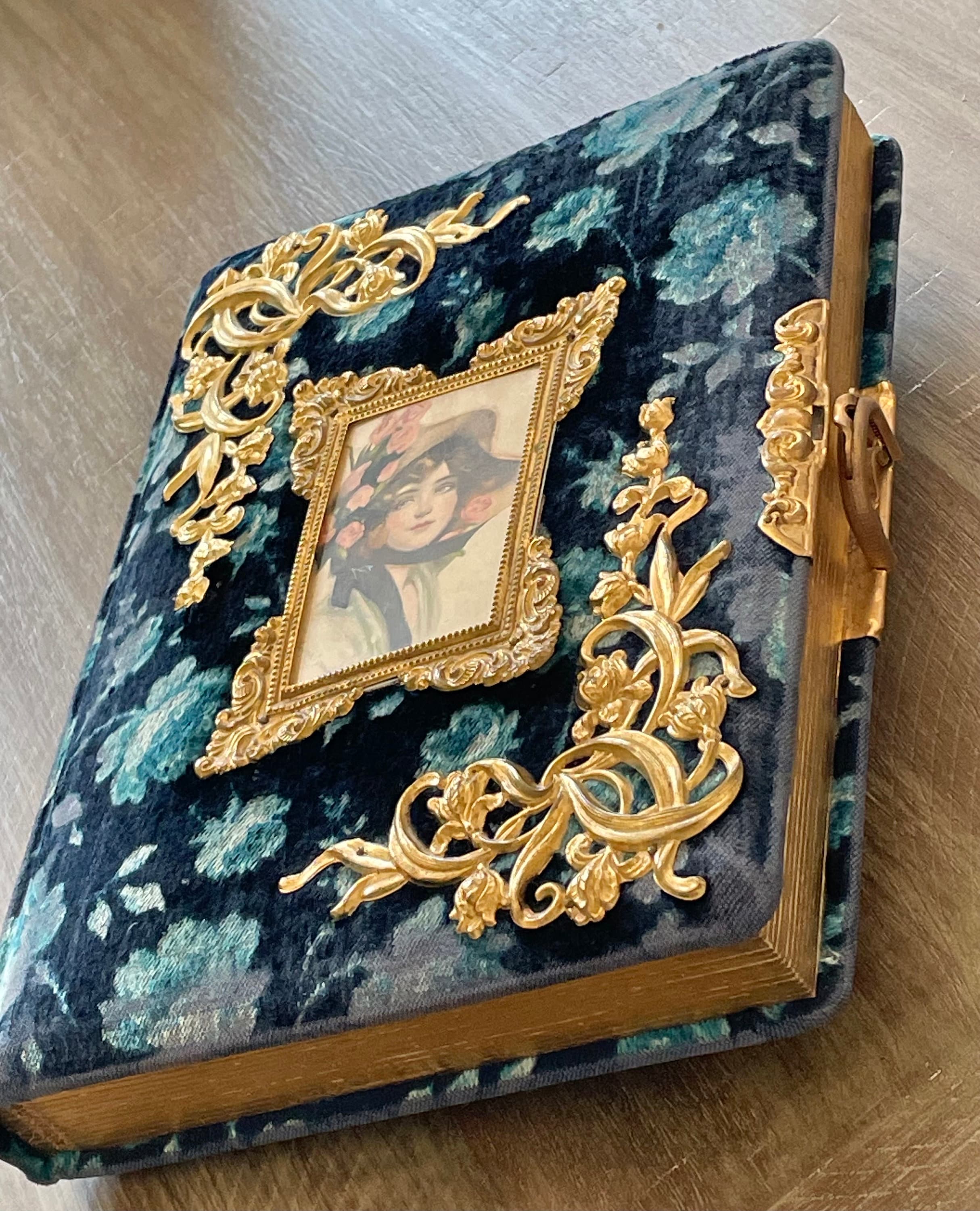 Antique Victorian Blue Velvet Photo Album 1900s - Etsy