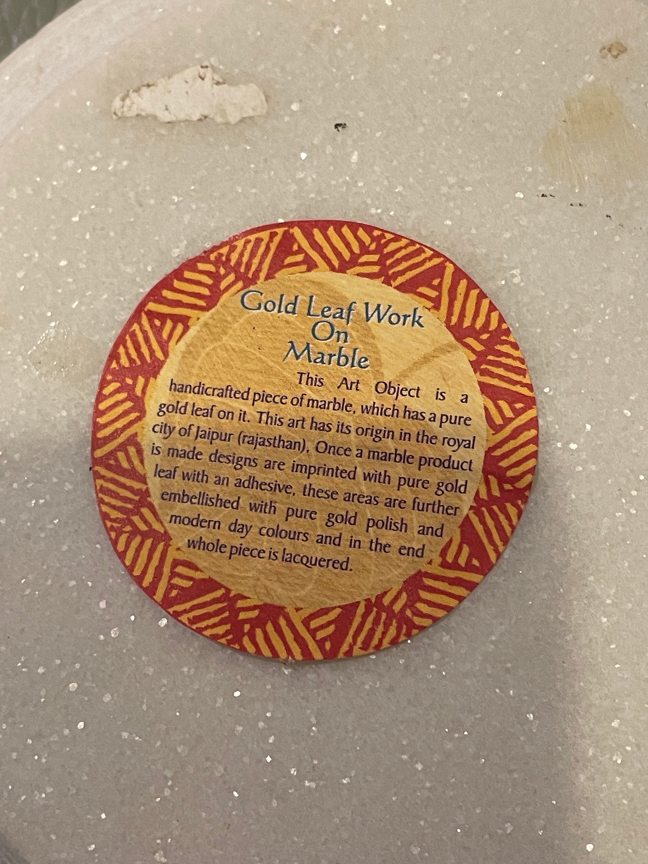 Vintage Gold Leaf Marble Decorative Plate Handmade Collectible Plate - Etsy