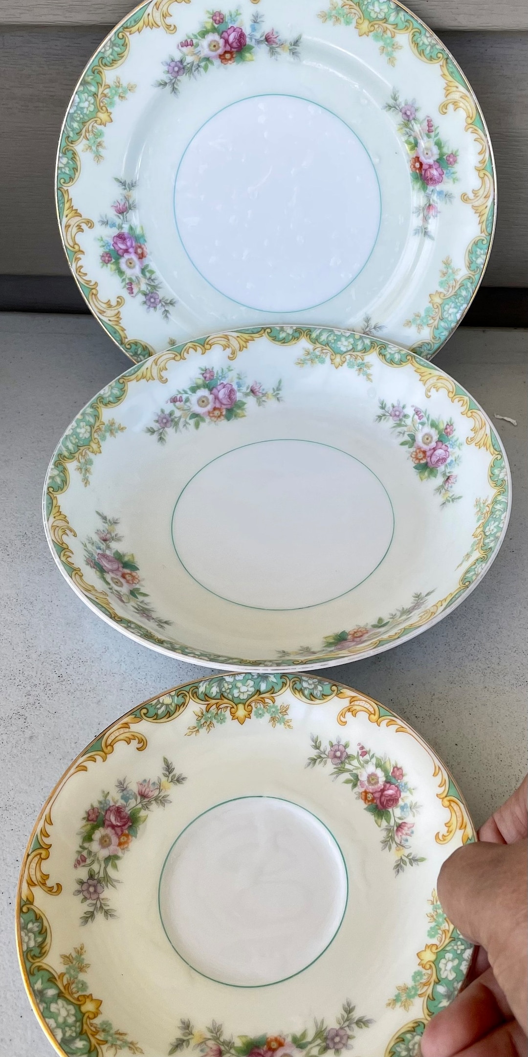 Noritake Jacquin Ceramic Set of 3 Plates Vintage Japan - Etsy
