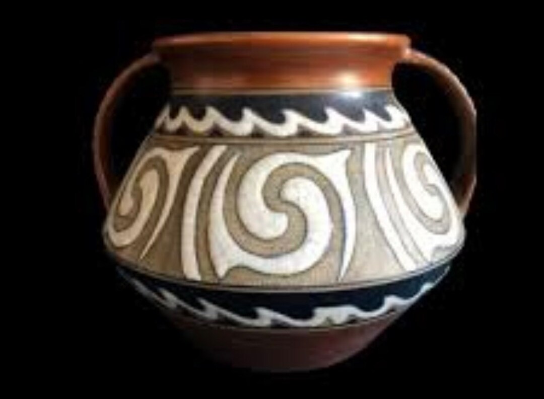 Vintage Chines Double Handle Clay Pot ,crackle Glaze Design - Etsy