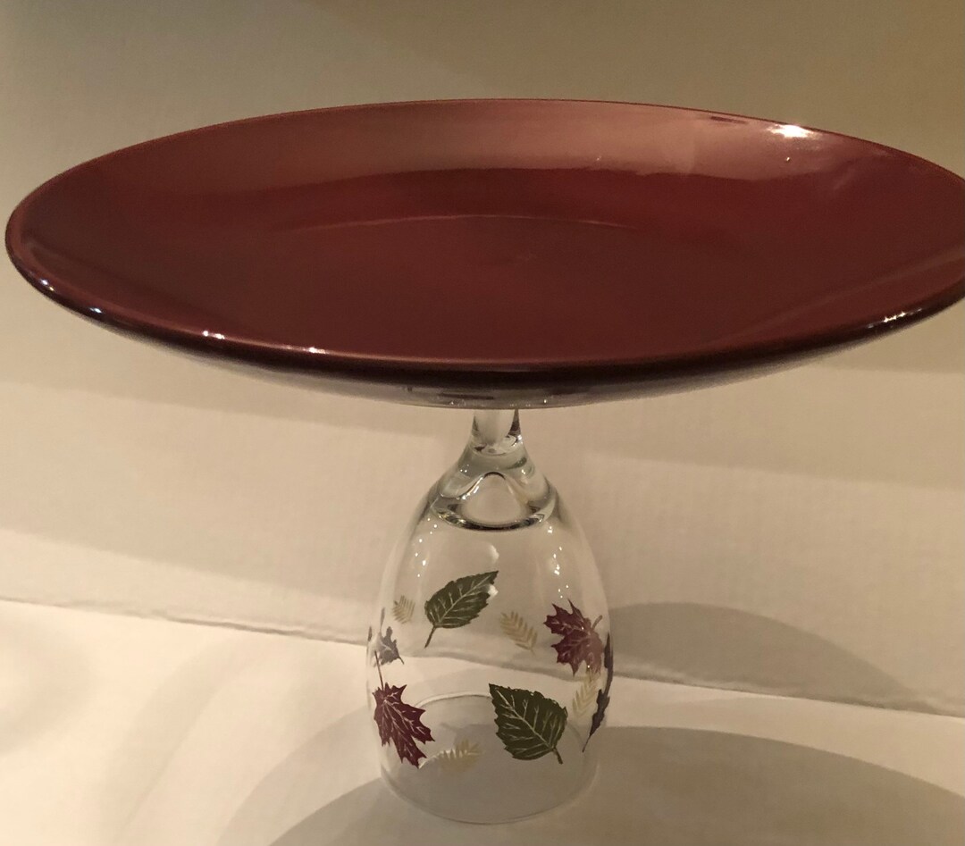 Libby Glass Pedestal Cake Dish: Red Dinner Plate, Christmas Decor - Etsy