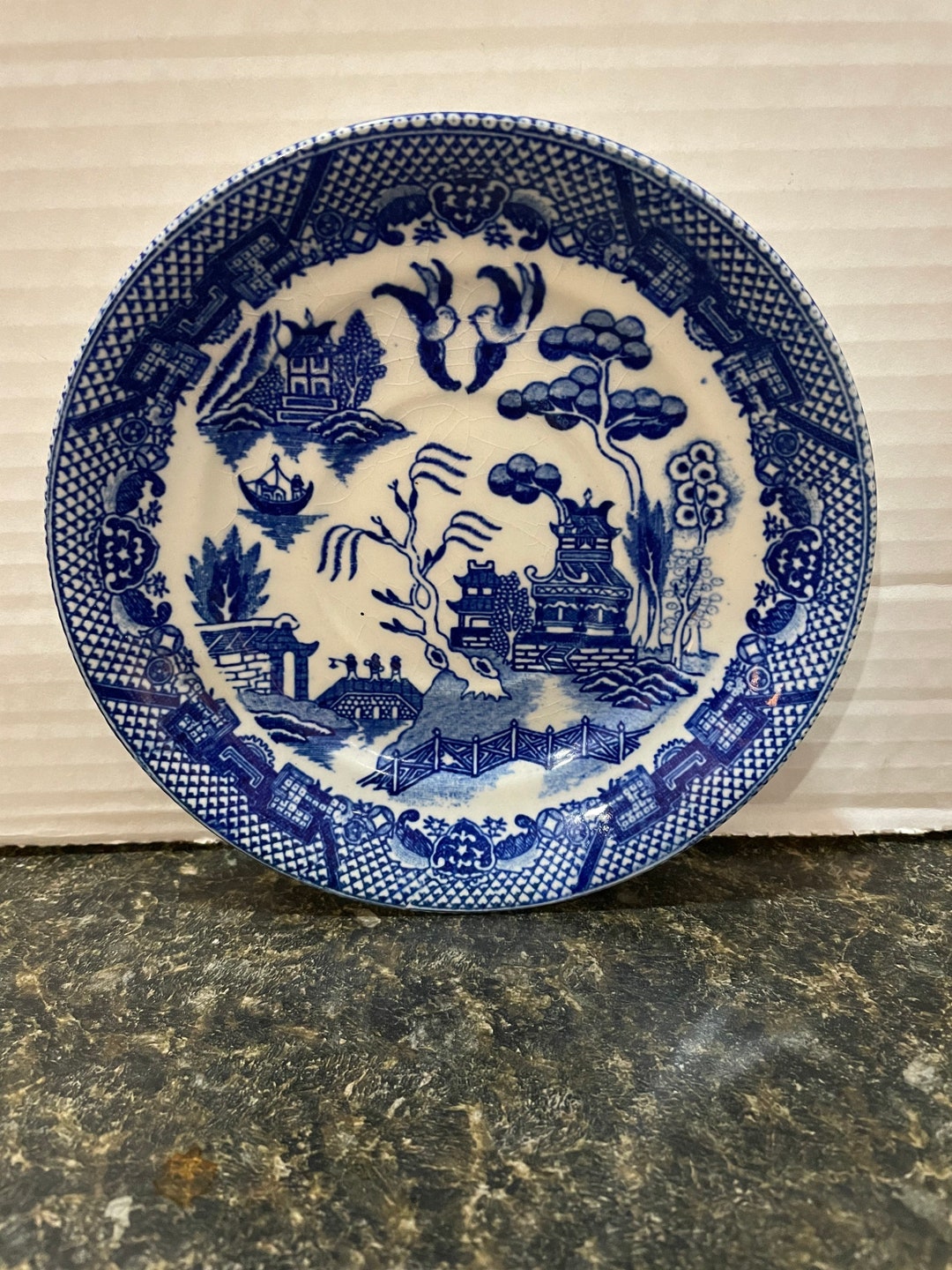 Mid Century Blue Willow Japanese Plate ,story of Lifetime . - Etsy