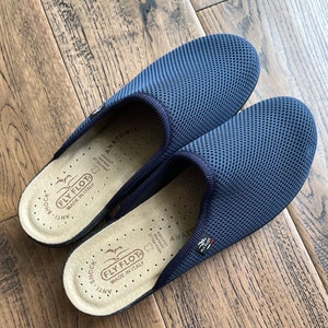 Fly Flot Mules Blue Mesh Clogs Leather Anti Shock Anatomic Slipons ...