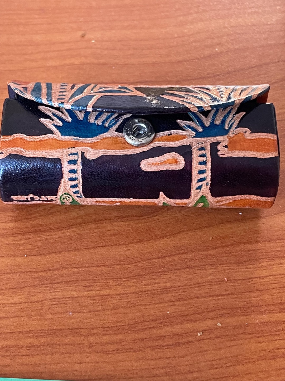 Vintage Leather Lipstick Case W/mirror Elephant Jungle Themed - Etsy