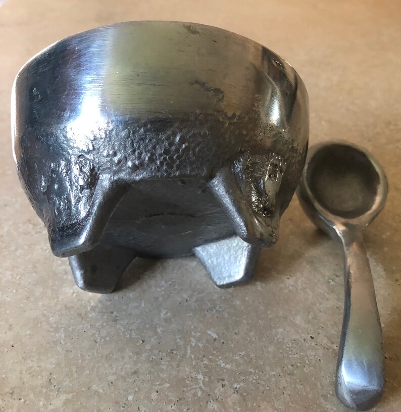 Vintage Holland Boone Polished Hammered Pewter Bowl & Spoon - Etsy