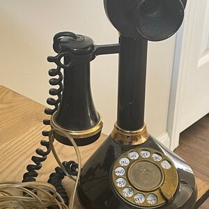 Vintage Decore Candlestick 1974 Electric Landline Phone Black&gold - Etsy