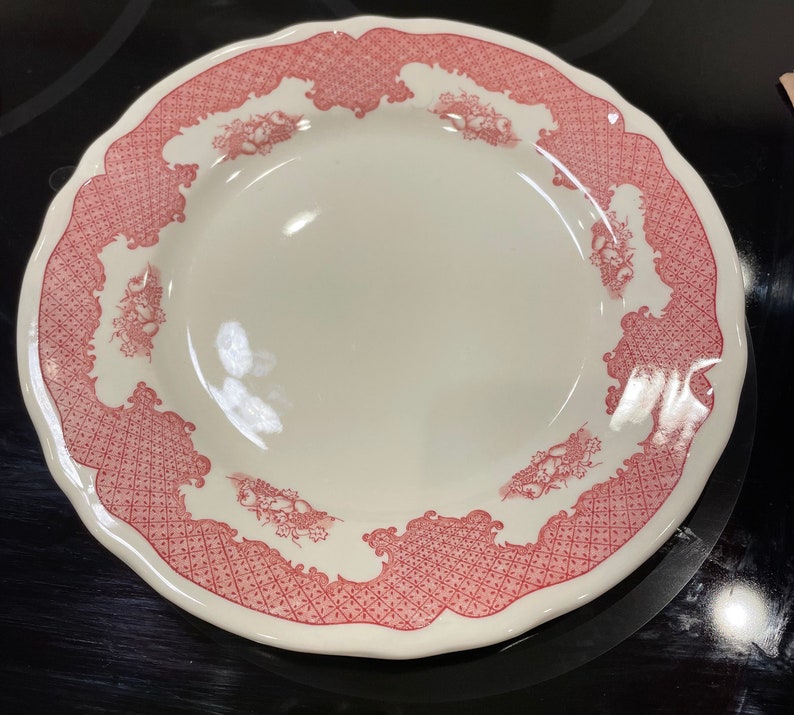 Vintage Shenango China USA by Interpace Red Border Set of 4 Salad ...