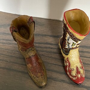 Mini Cowboy Boot Figurine Set of 2 Vintage - Etsy