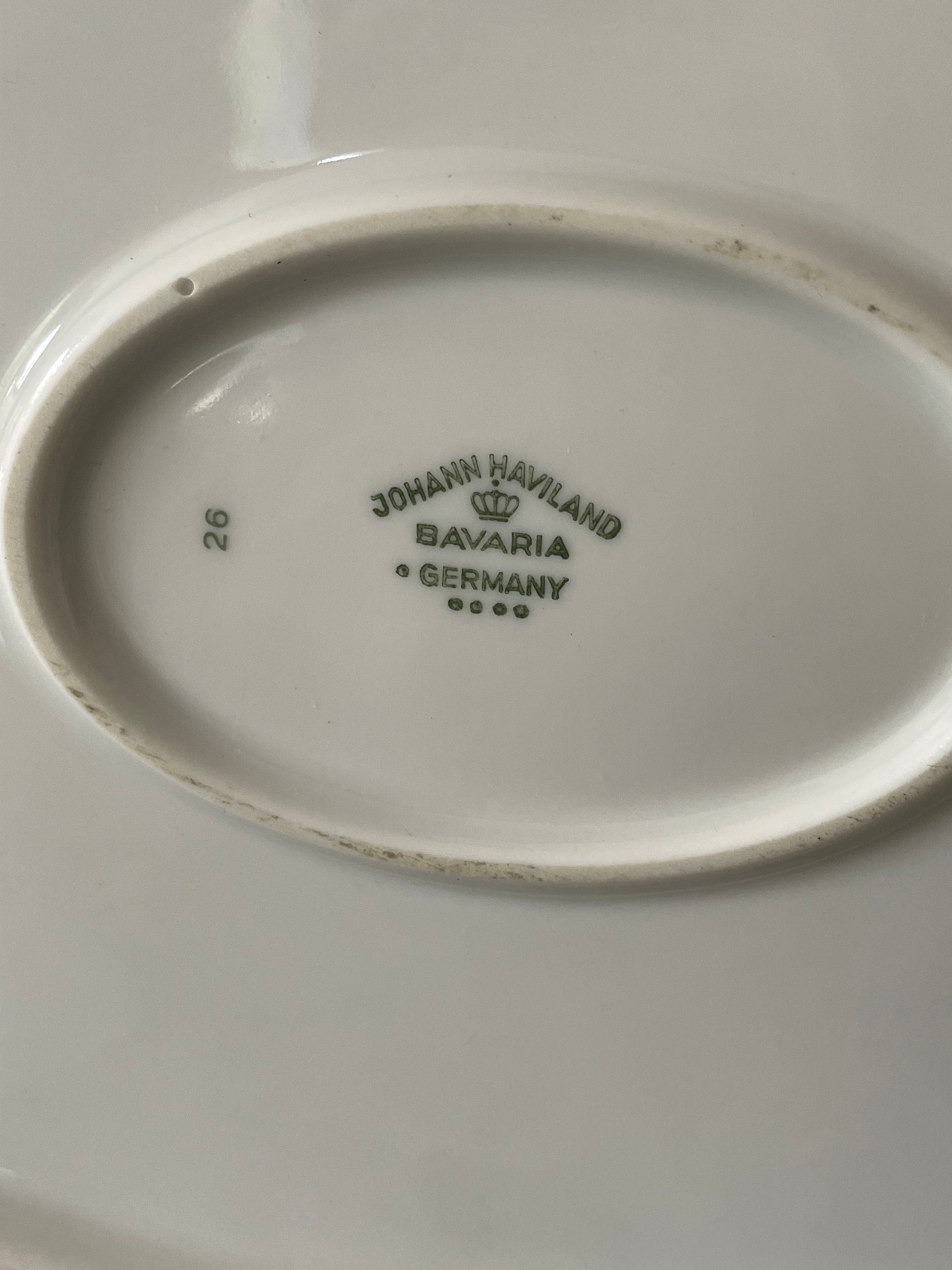Johann Haviland Blue Garland (bavarian Back Stamp )oval Serving Platter ...