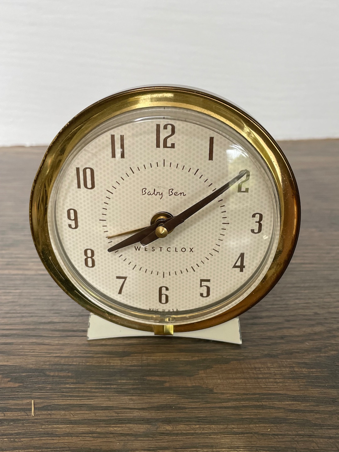 Vintage Westclox MCM Baby En White Gold Alarm Table Vlovk Working Rare ...