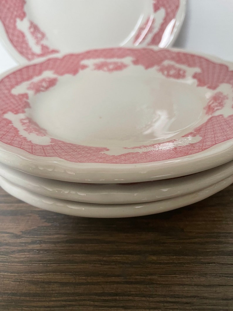 Vintage Shenango China USA by Interpace Red Border Set of 4 Salad ...
