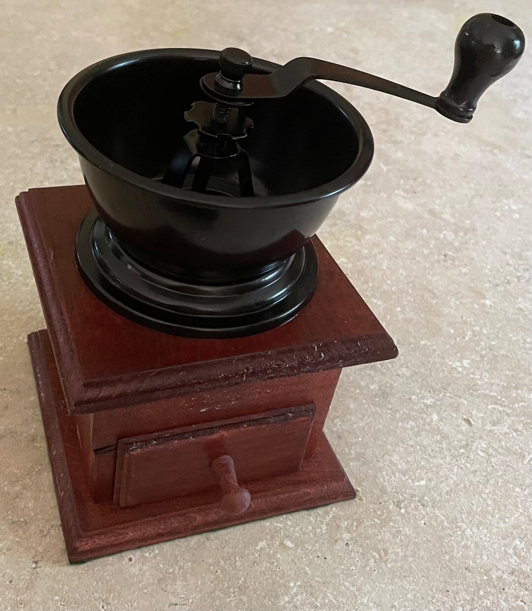 Antique Wood & Iron Table Top Coffee Grinder . - Etsy