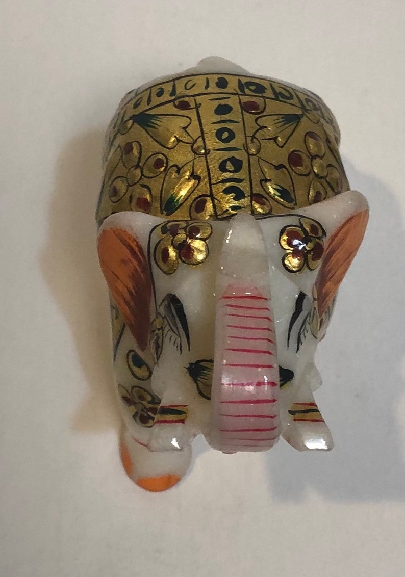 Marble Jeweled Elephant 24k Gold Leaf Jaipur Arts - Etsy