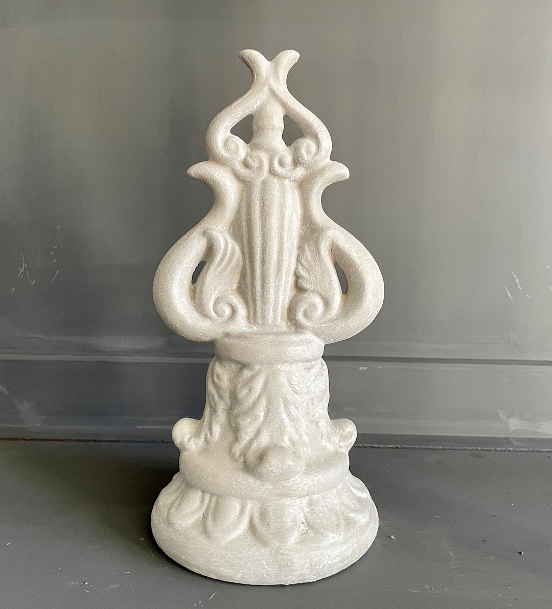 Vintage Ornate Ceramic French Finial Tabletop Statue | Upcycled ...