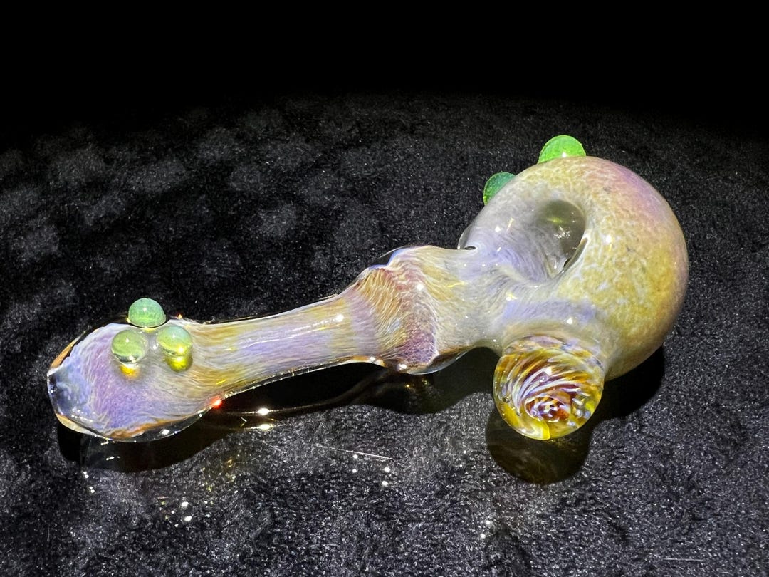 Thick Triple Layered Sick Glass Pipe in Various Purples and Yellows ...