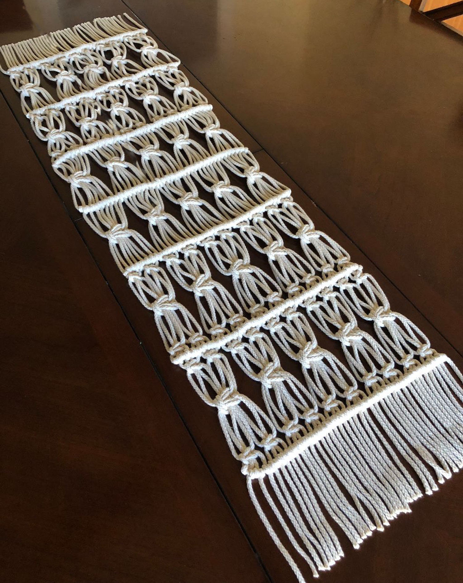 Boho Freestyle Macrame Table Runner - Etsy