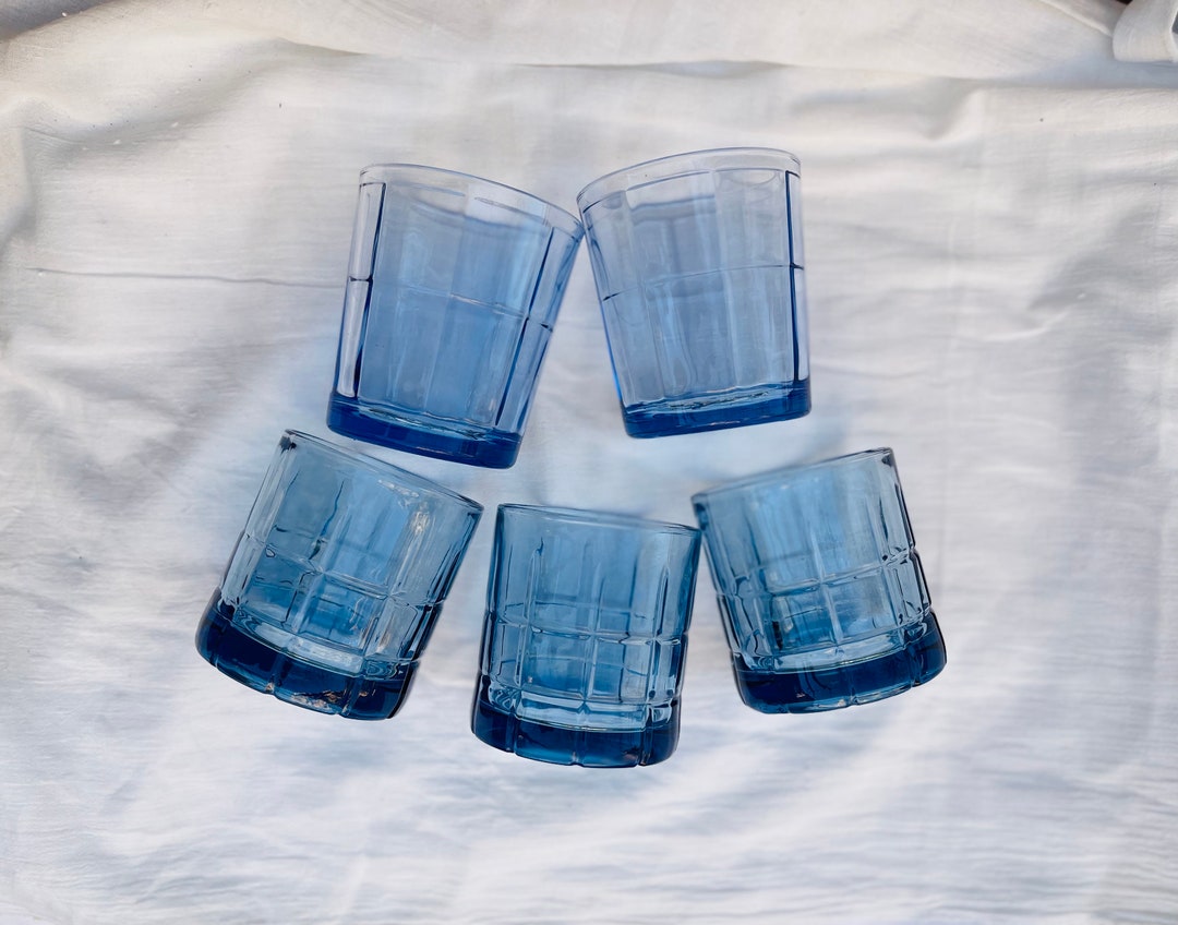 Blue Old Fashion Glassware, Blue Glass, Barware, Drinkware, Water Glass ...