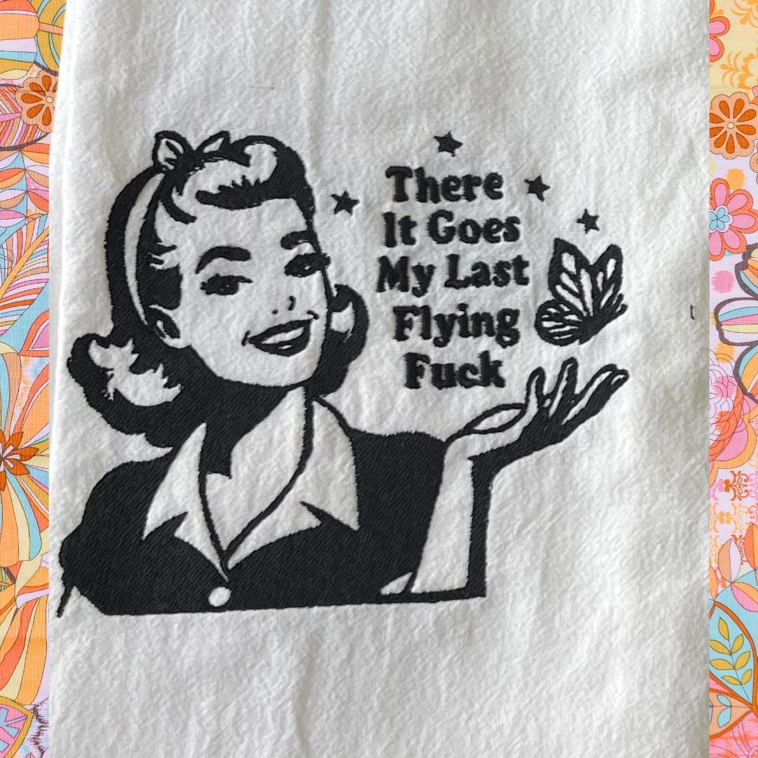 Funny Retro Gift, Sassy Hostess Gift, Retro Woman Hand Towel, Vintage ...