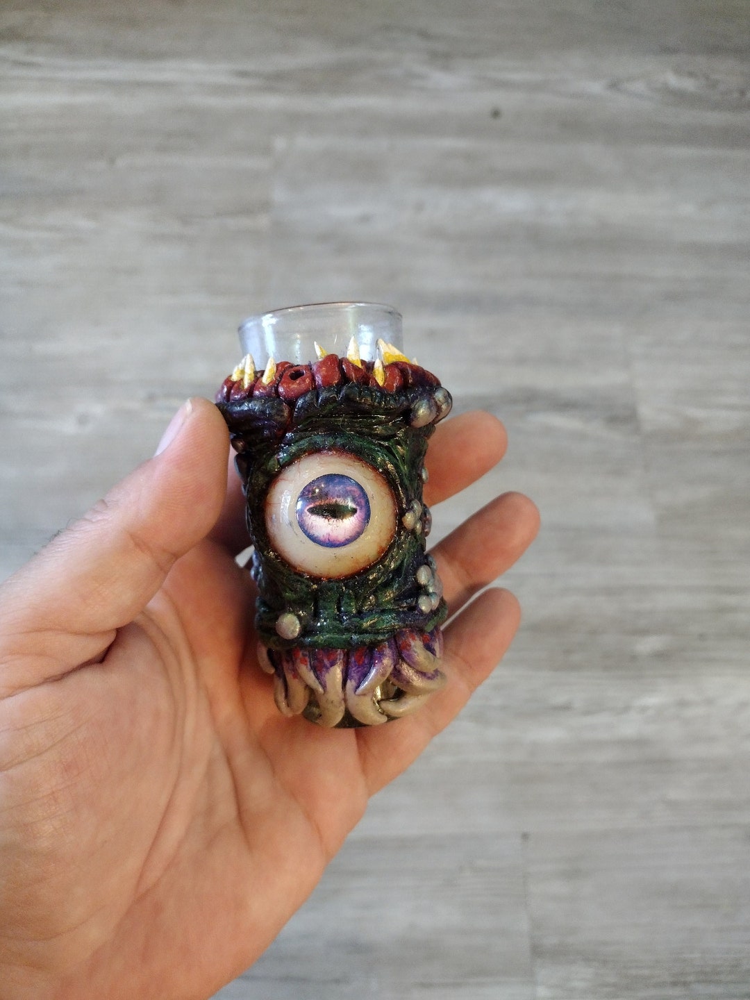 Unblinking Cthulhu Eye Shot Glass, Purple Eye Swamp Critter Shot Glass ...