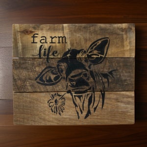 Farm Life Cow Sign / Cow Wall Sign/ Farmhouse Home Decor - Etsy