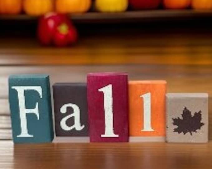 Fall Wood Blocks / Fall Shelf Blocks / Fall Home Decor - Etsy