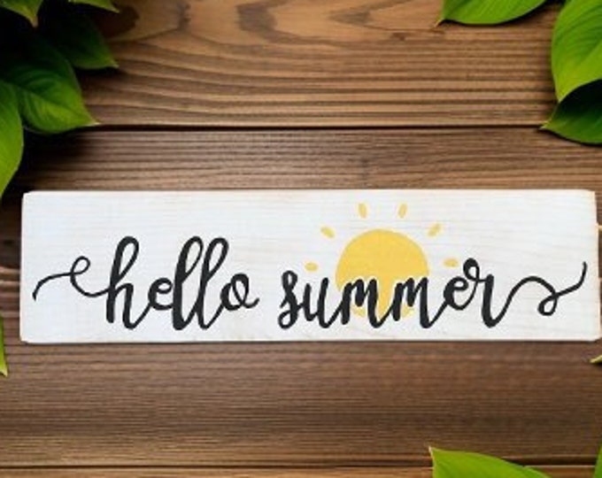 Hello Summer Sign / Summer Wall Sign / Summertime Home Decor - Etsy