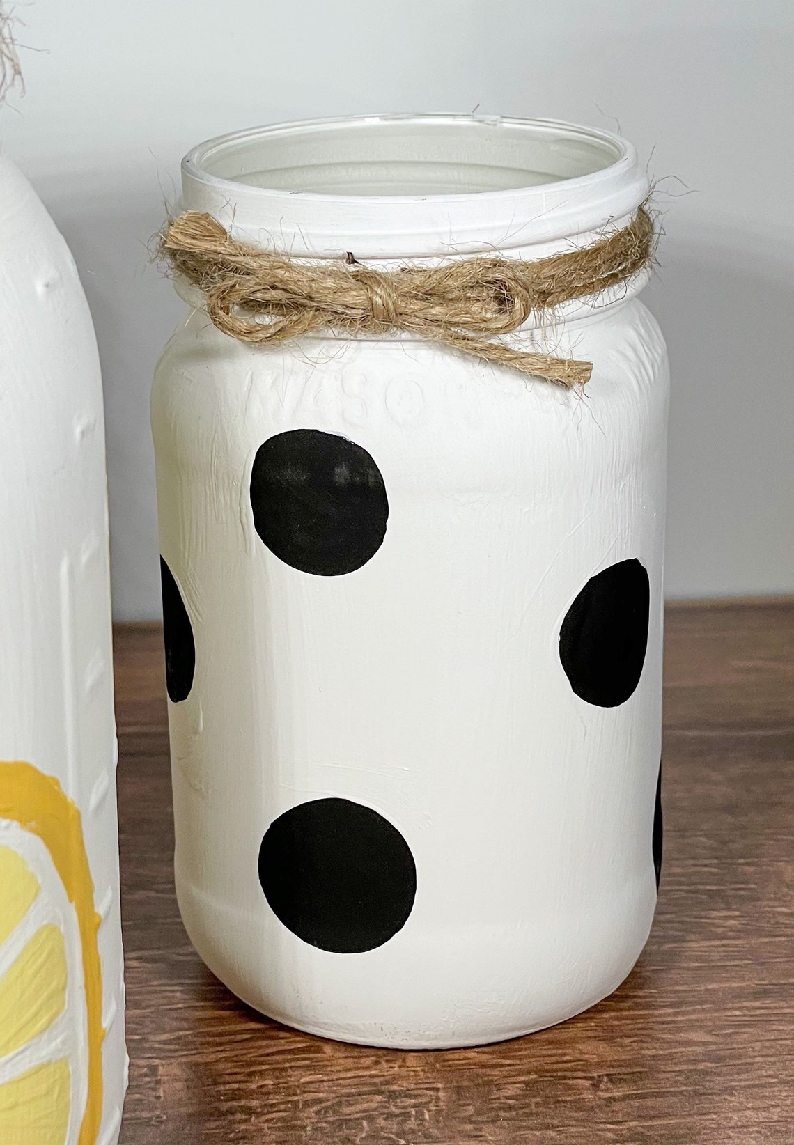 Lemon Mason Jars / Lemon Kitchen Decor / Mason Jar Centerpiece - Etsy