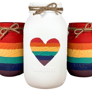 Rainbow Mason Jars / Mason Jar Centerpiece / LGBTQ Pride - Etsy