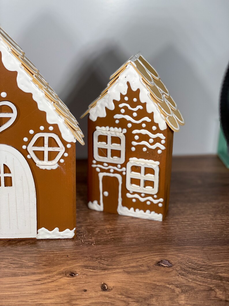 Gingerbread House Wood Blocks / Gingerbread Houses / Christmas - Etsy
