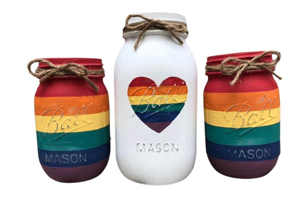 Rainbow Mason Jars