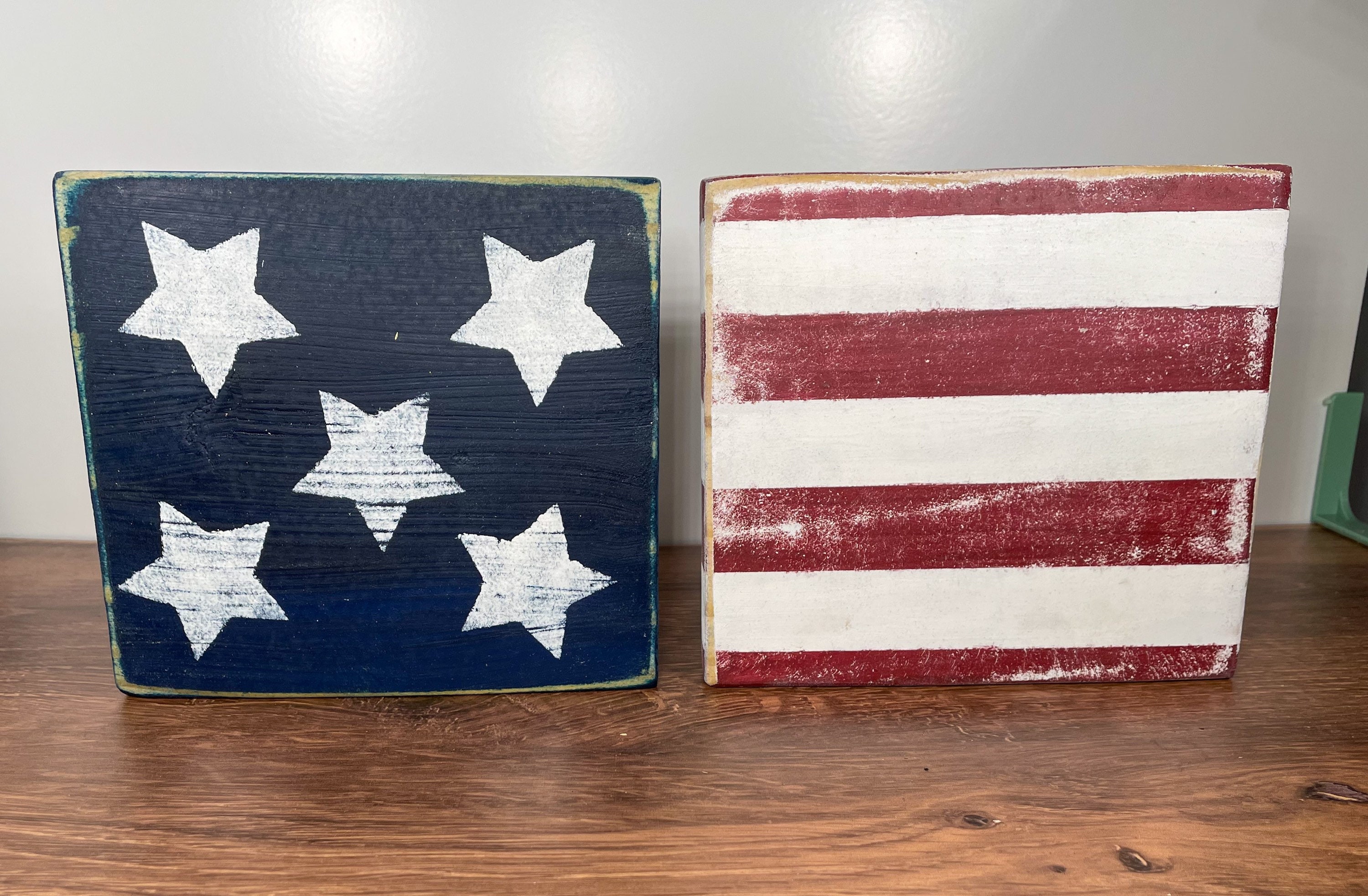 American Flag Wood Blocks