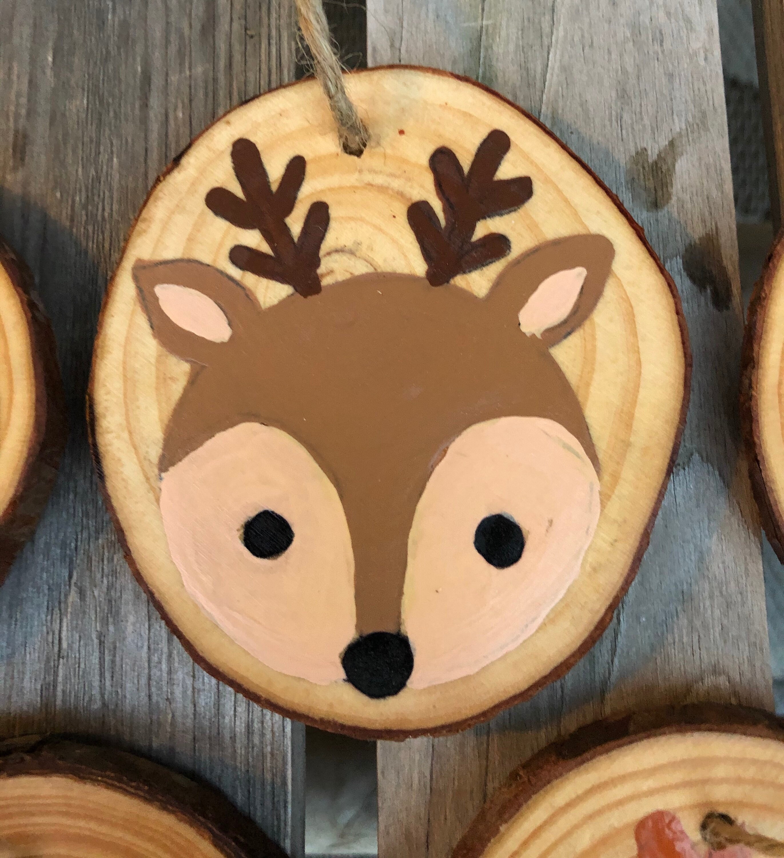 Set of 5 Rustic Woodland Animal Ornaments