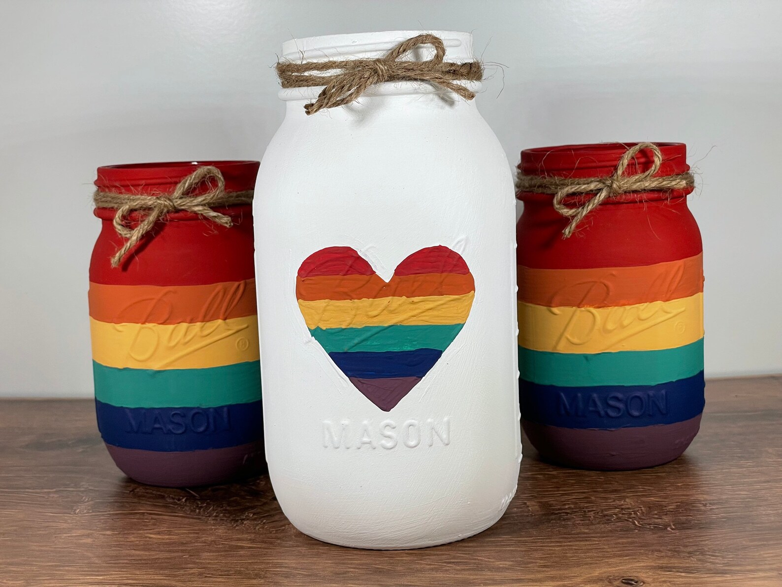 Rainbow Mason Jars / Mason Jar Centerpiece / LGBTQ Pride - Etsy