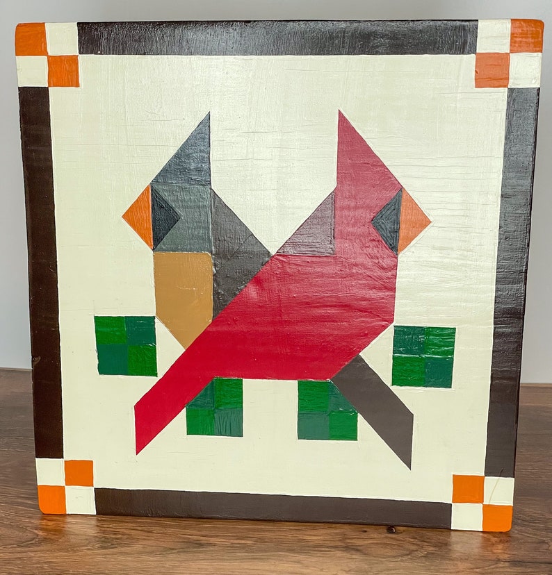 BARN QUILT Red Cardinal Wooden Barn Quilt Wood Barn Quilt - Etsy