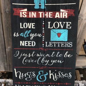 Valentine's Day Love Wall Sign / Rustic Valentine's Day Sign / Love ...