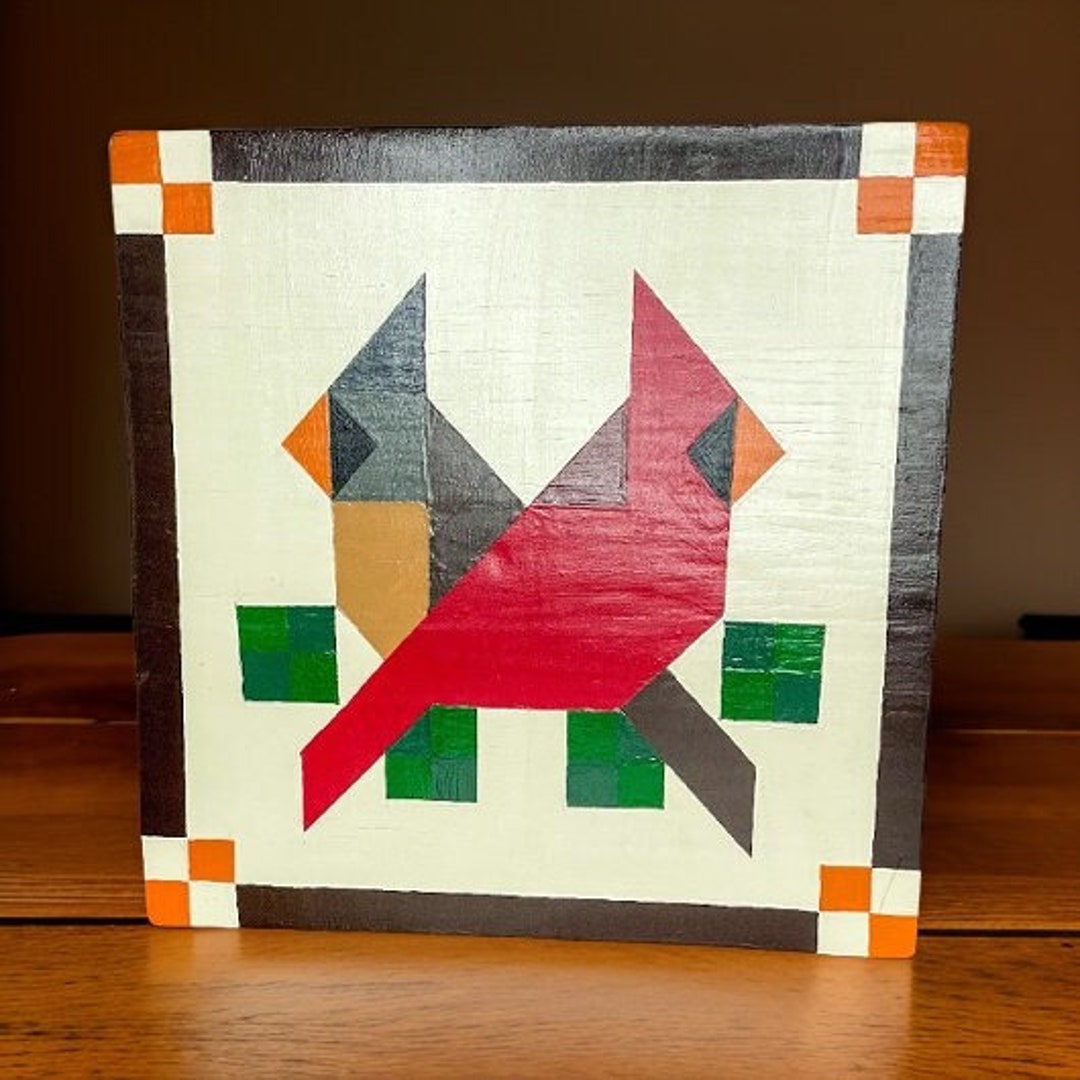 BARN QUILT Red Cardinal Wooden Barn Quilt Wood Barn Quilt Sign Farm ...