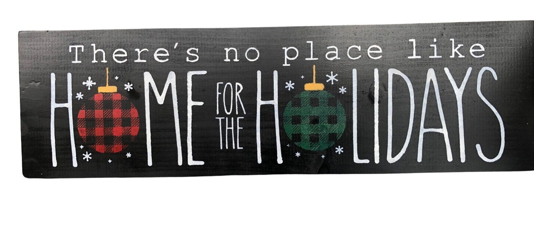 Christmas Home for the Holidays Sign / Buffalo Plaid Christmas - Etsy