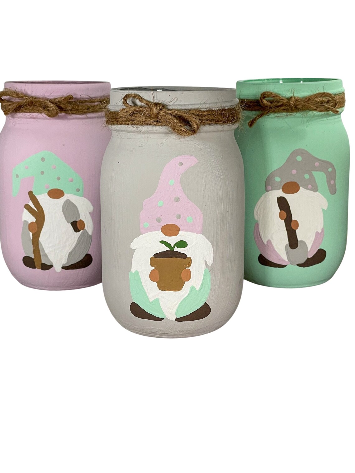 Gnome Spring Mason Jars / Gnome Mason Jars / Spring Decor / - Etsy