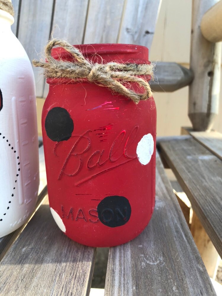 Ladybug Mason Jars